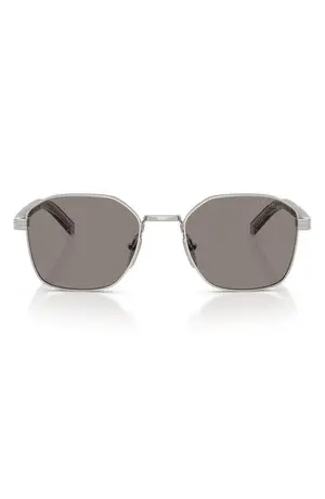 Prada 53mm Square Sunglasses - Silver/dark Grey