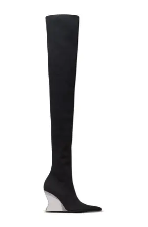 Balmain Wedge Knit Thigh-high Boots