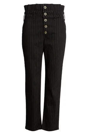 Free People Montella Pinstripe Crop Skinny Pants