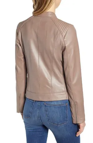 Cole Haan Leather Moto Jacket