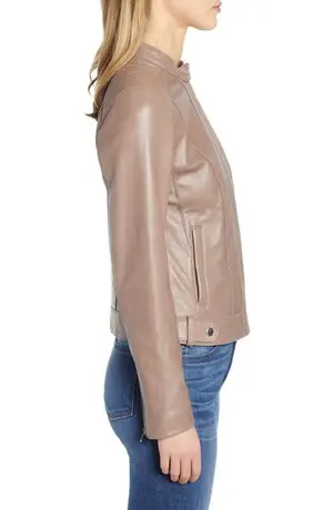Cole Haan Leather Moto Jacket