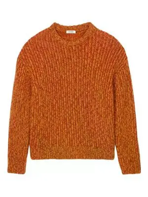 Sandro Round Neck Ribbed Sweater