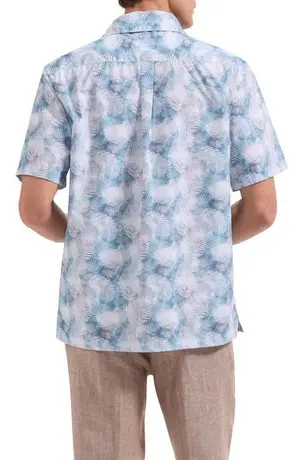 Bugatchi Jackson Palm Leaf Print Camp Shirt
