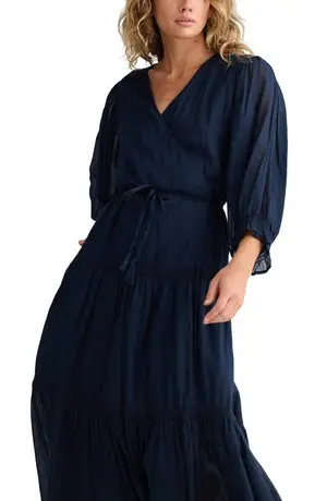 TALISMAN THE LABEL Lunar Wrap Front Tiered Cotton Dress