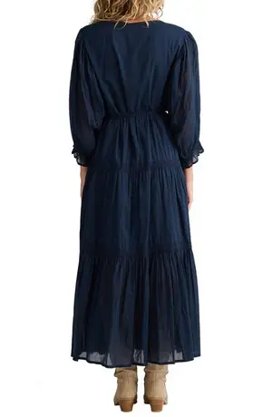 TALISMAN THE LABEL Lunar Wrap Front Tiered Cotton Dress