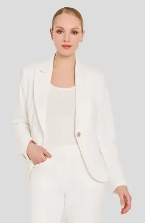 TAHARI ASL One-button Bouclé Blazer