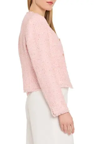TAHARI ASL Metallic Bouclé Crop Jacket