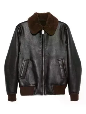 Sandro Reversed Leather Jacket - Brown