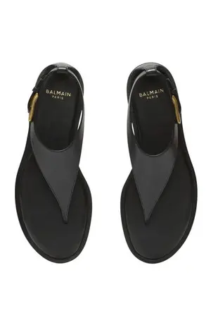 Balmain Anthem Flat Toe-post Sandals - Black