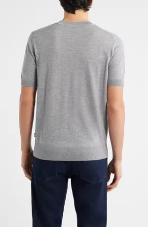 BOSS Umauro Wool Knit T-shirt - Silver