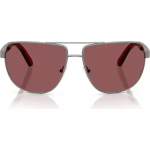 SCUDERIA FERRARI 64mm Pillow Sunglasses - Matte Gunmetal/ferrari