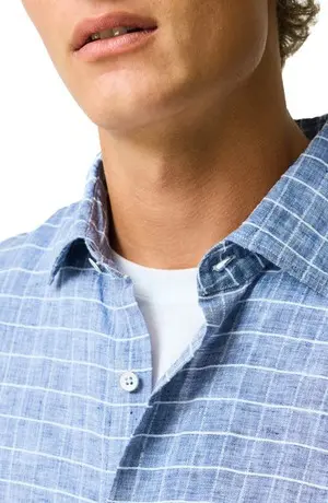 Rodd & Gunn Croftview Check Short Sleeve Linen & Cotton Button-up Shirt