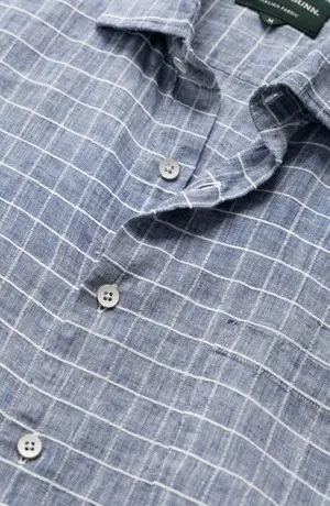 Rodd & Gunn Croftview Check Short Sleeve Linen & Cotton Button-up Shirt