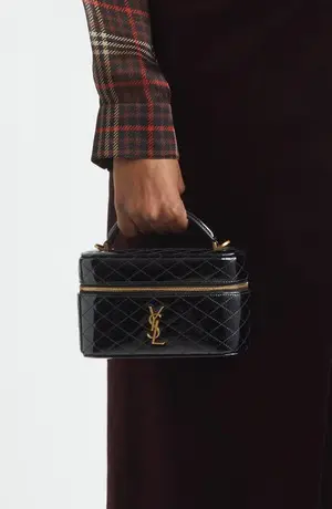 Saint Laurent Gaby Quilted Leather Vanity Case