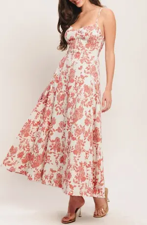 FLYING TOMATO Floral Print Midi Sundress