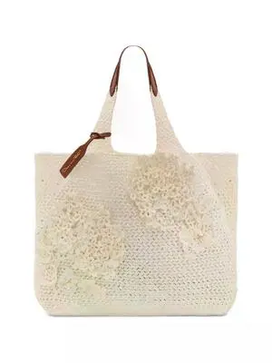 Oscar De La Renta Flower-embroidered Shoulder Bag