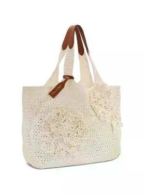 Oscar De La Renta Flower-embroidered Shoulder Bag
