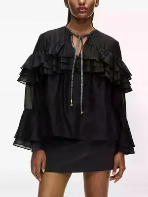 Karl Lagerfeld Ruffled Tie Blouse