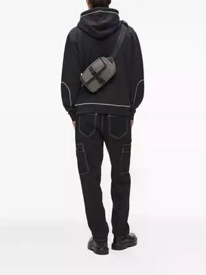 Karl Lagerfeld Strap Buckle Messenger Bag