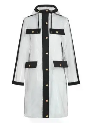 Karl Lagerfeld Pockets Hooded Raincoat - White