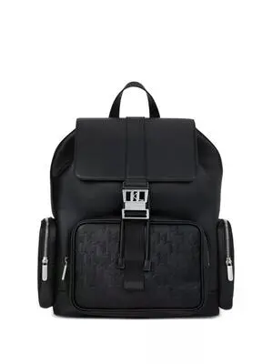 Karl Lagerfeld Embossed Buckle Backpack - Black