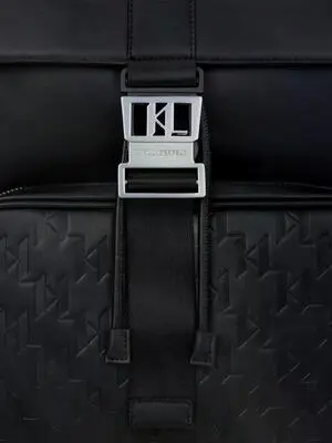 Karl Lagerfeld Embossed Buckle Backpack
