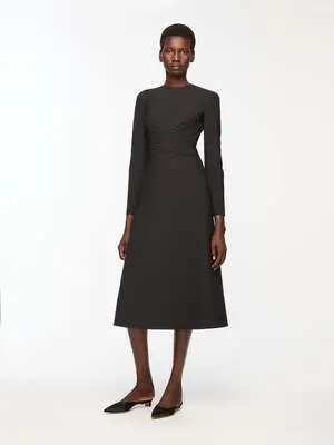 EMILIA WICKSTEAD Elta Dress In Summer Wool - Black