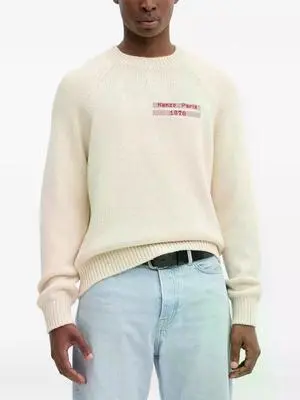 Kenzo Logo-embroidered Sweater - Neutrals