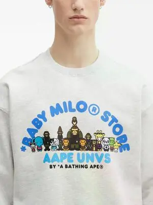 AAPE BY *A BATHING APE X Baby Milo Store Aapeunvs Crew Neck Sweatshirt - Grey