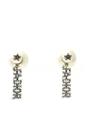 Dior Star-detail Rhinestone Earrings - Gold