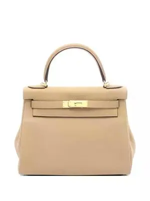 Hermès 2025 28 Kelly Leather Tote Bag - Neutrals