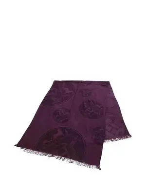 Hermès 2000s New Libris Patterned Shawl - Purple