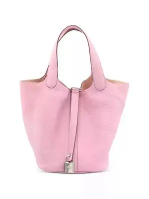 Hermès 2022 Pm Picotin 18 Lock Leather Lock Shoulder Bag - Pink