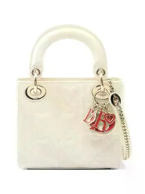 DIOR 2010s Mini Lady Dior Cannage Leather Tote Bag