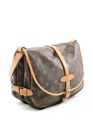 LOUIS VUITTON 2008 30 Saumur Monogram Crossbody Bag - Brown