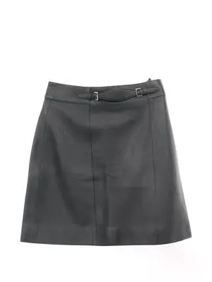 Hermès 2010s A-line Leather Skirt