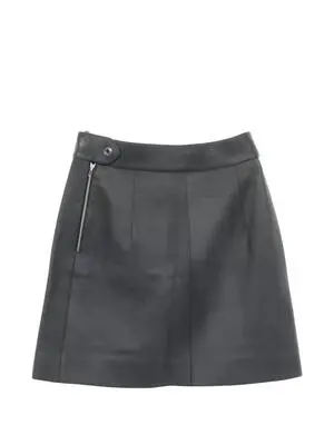Hermès 2010s A-line Leather Skirt