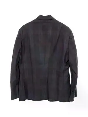 Hermès Tailored Plaid Wool Jacket - Black
