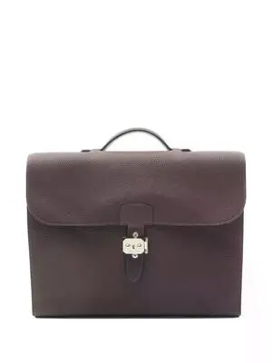 Hermès 2020 38 Adepeche Togo Leather Briefcase - Brown