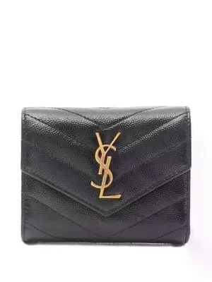 Saint Laurent 10s Cassandra Multi-fold Long Wallet - Black