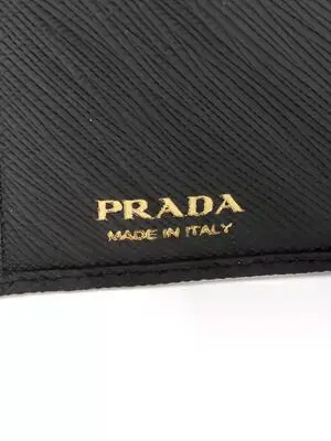 Prada 2020s Enamel Triangle Logo Wallet