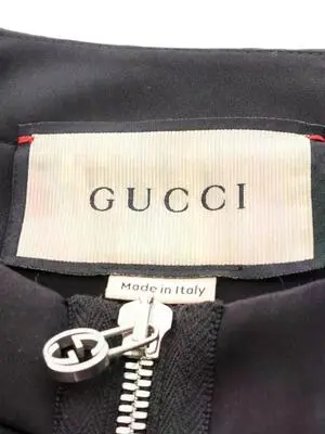 Gucci 10s Front-zip Short-sleeves Dress