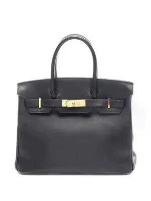 Hermès 2001 30 Birkin Leather Handbag - Black