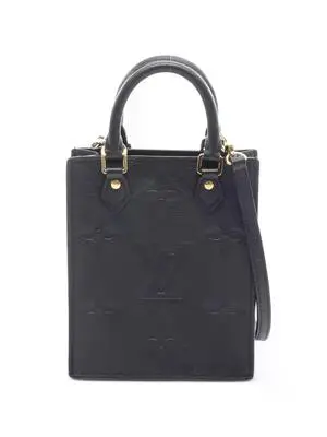 LOUIS VUITTON 2021 Petit Sac Plat Monogram Embossed Leather Bag