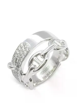 Hermès Diamond Chain Ring - Silver