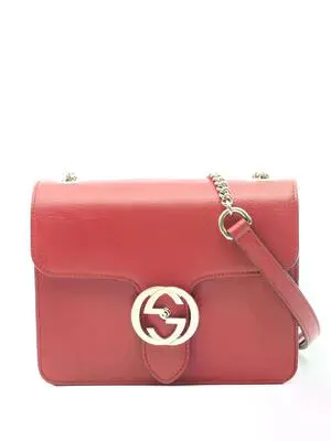 Gucci Interlocking Chain Leather Shoulder Bag