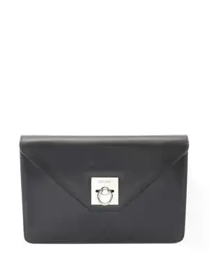 Celine 2000s Leather Clutch Bag - Black