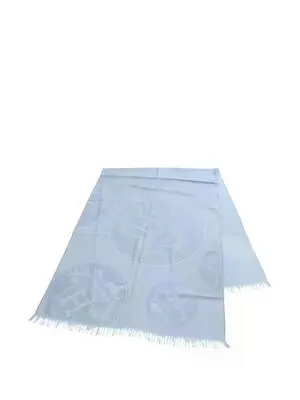 Hermès 2000s Logo-jacquard Scarf - Blue
