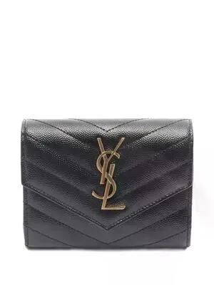 Saint Laurent 2020s Monogram Trifold Wallet - Black