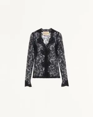 Valentino Garavani Stretch Lace Cardigan - Black
